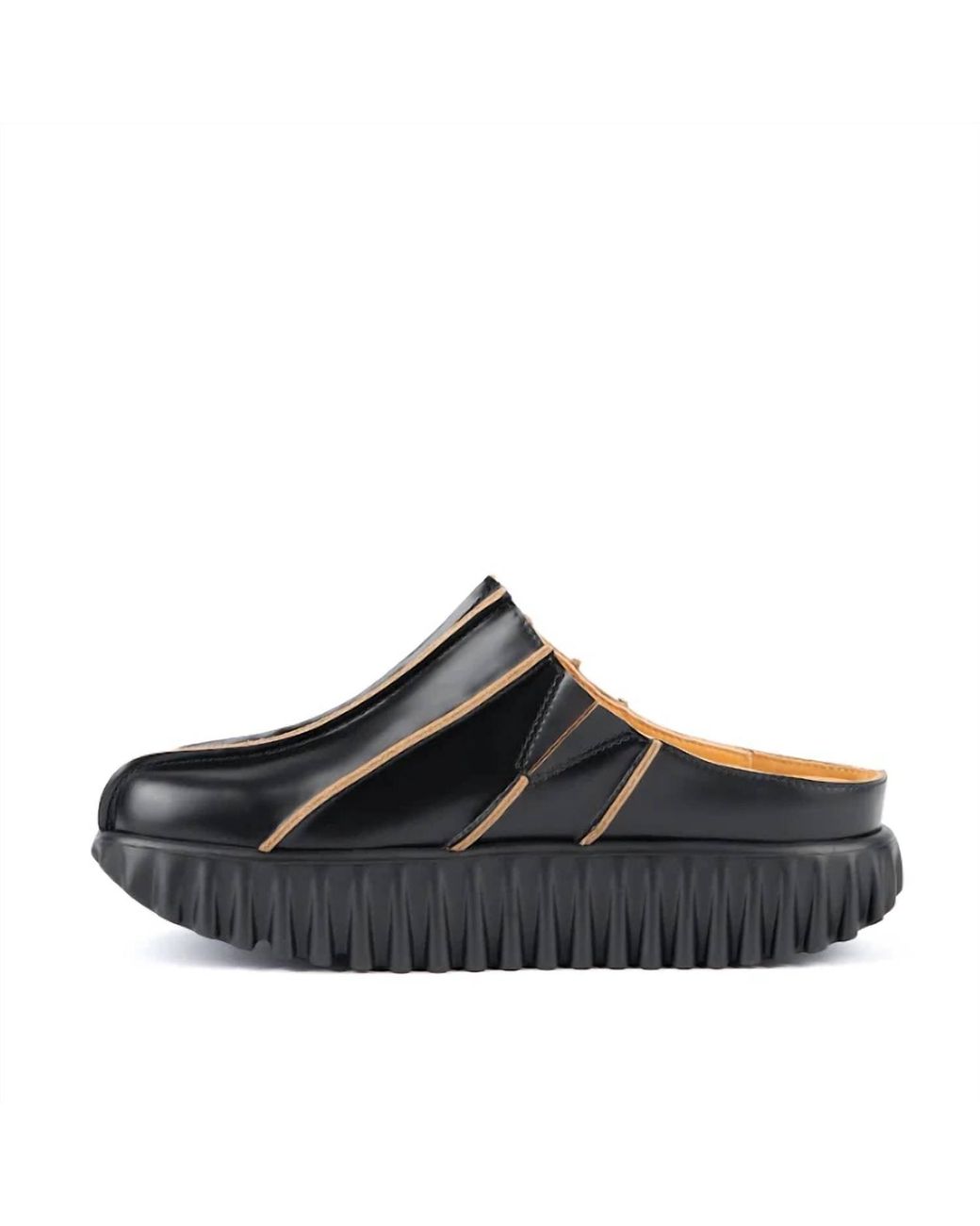 4Ccccees Leather Waffle Mule Clogs in Black | Lyst