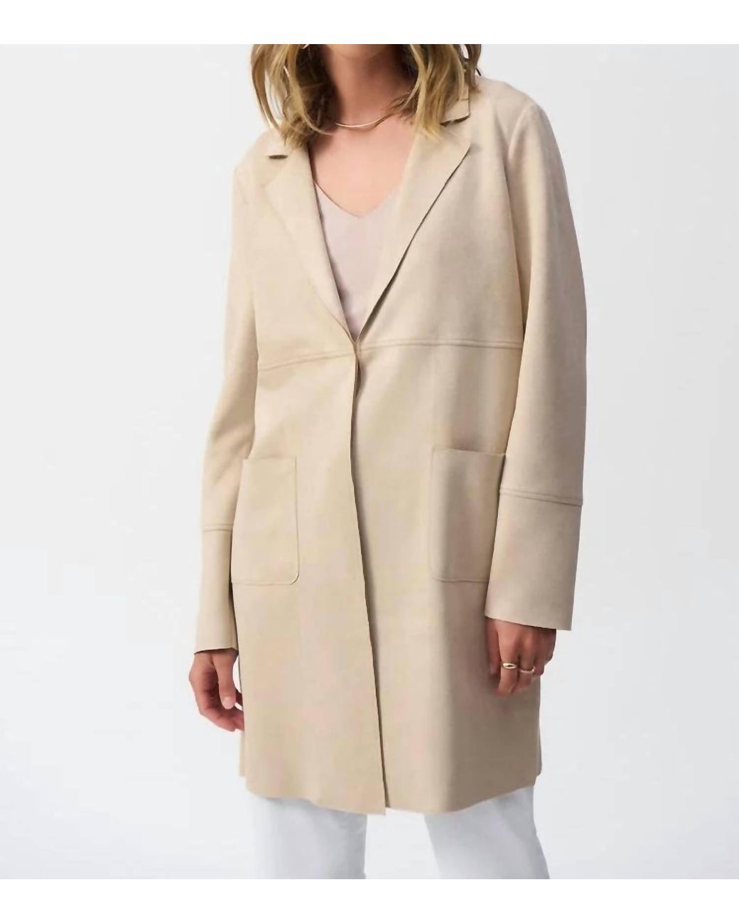 Joseph Ribkoff Scuba Suede Straight Jacket in Natural | Lyst