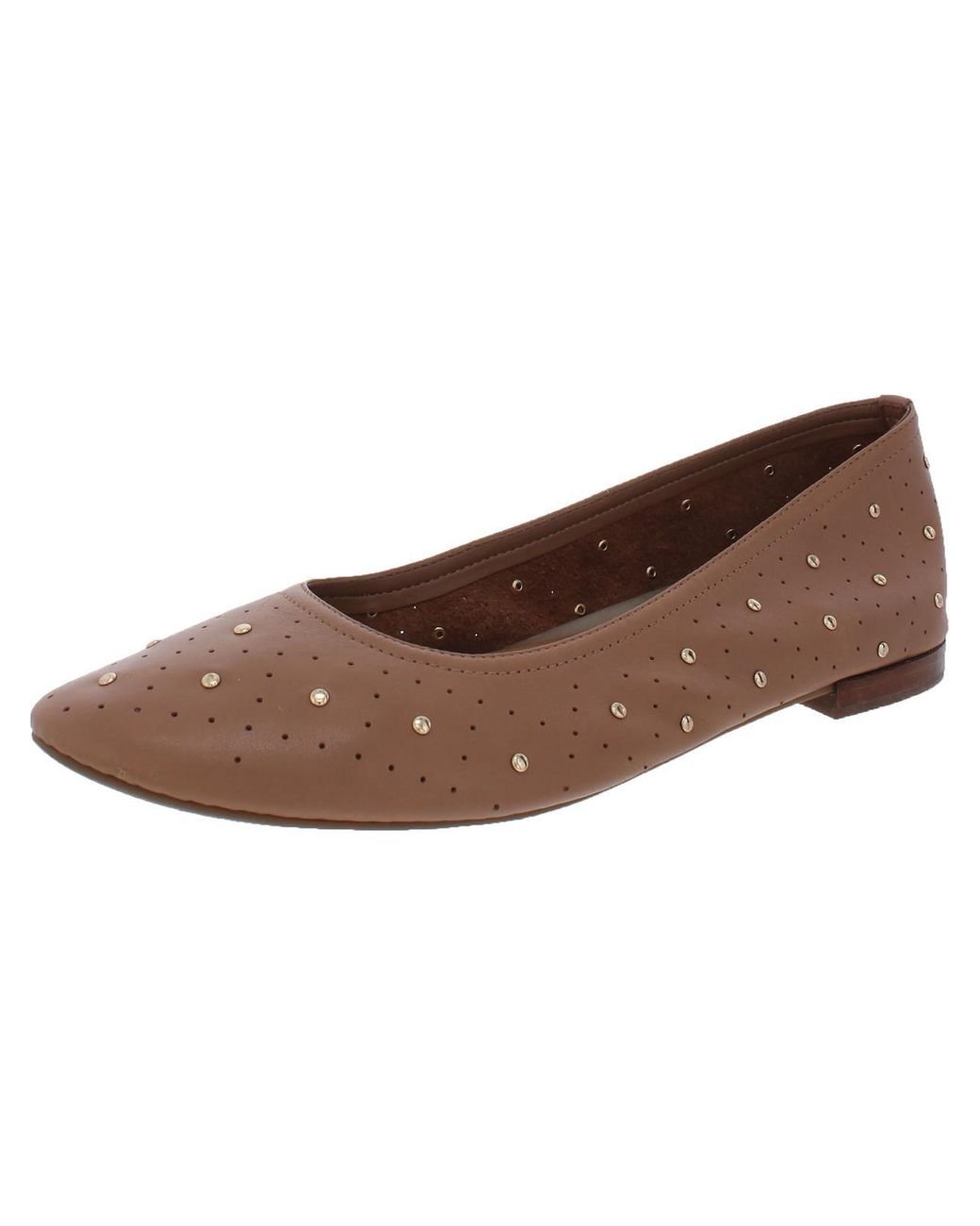 Aerosoles Shelley Leather Perforated Ballet Flats In Brown Lyst