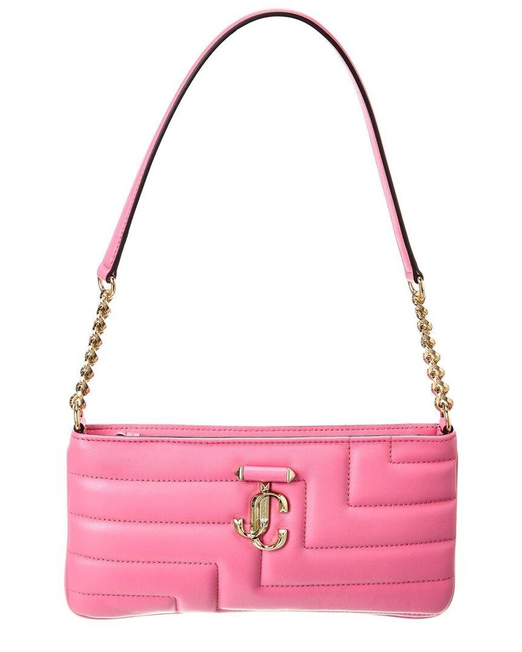 Jimmy Choo Avenue Slim Leather Shoulder Bag in Pink | Lyst