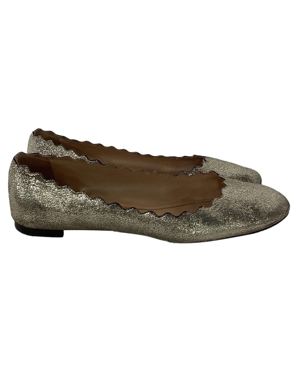 Chloé Lauren Scallop Ballet Flats in Gray | Lyst