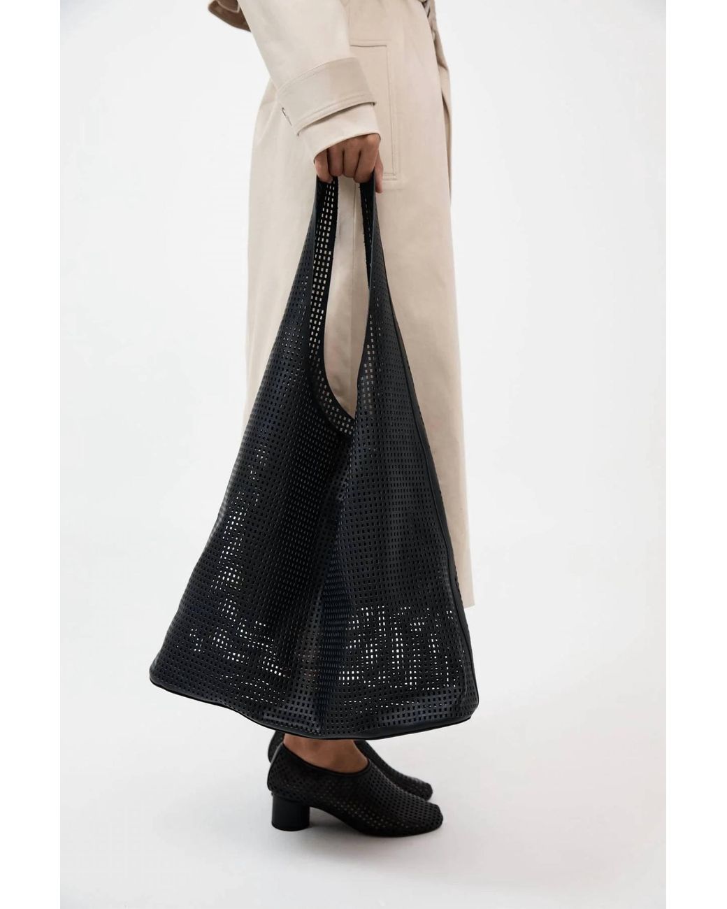 St. Agni Perforated Soft Tote Bag in White | Lyst