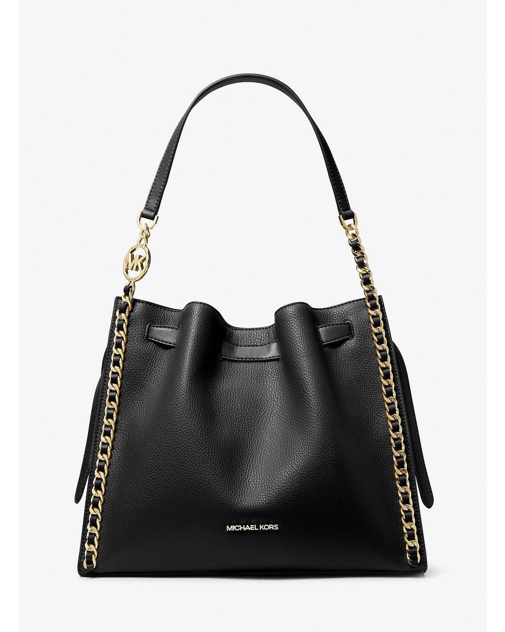 Michael Kors Outlet Mina Large Chain Shoulder Bag in Black | Lyst
