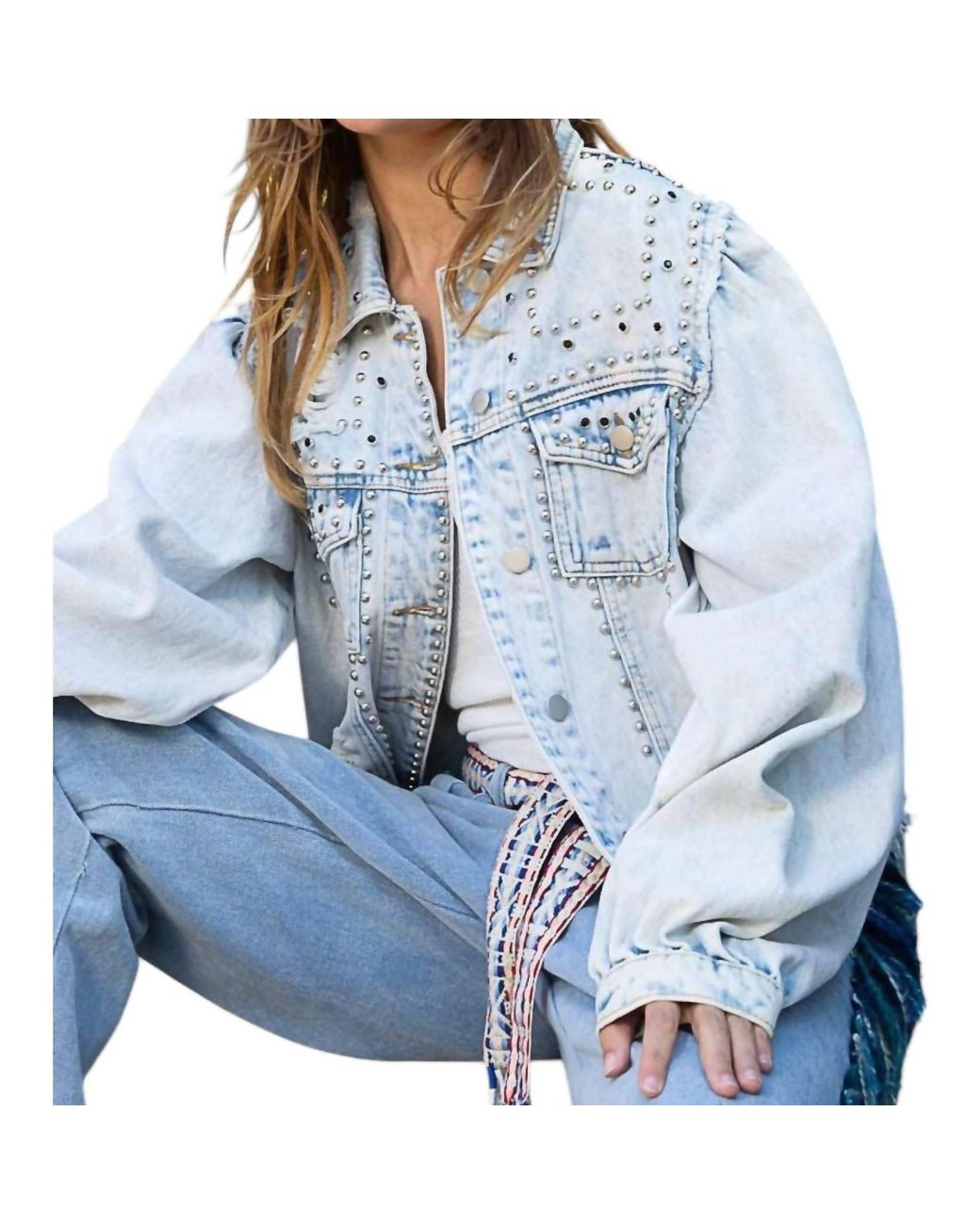 Pol Canyon Rocker Denim Jacket in Blue | Lyst