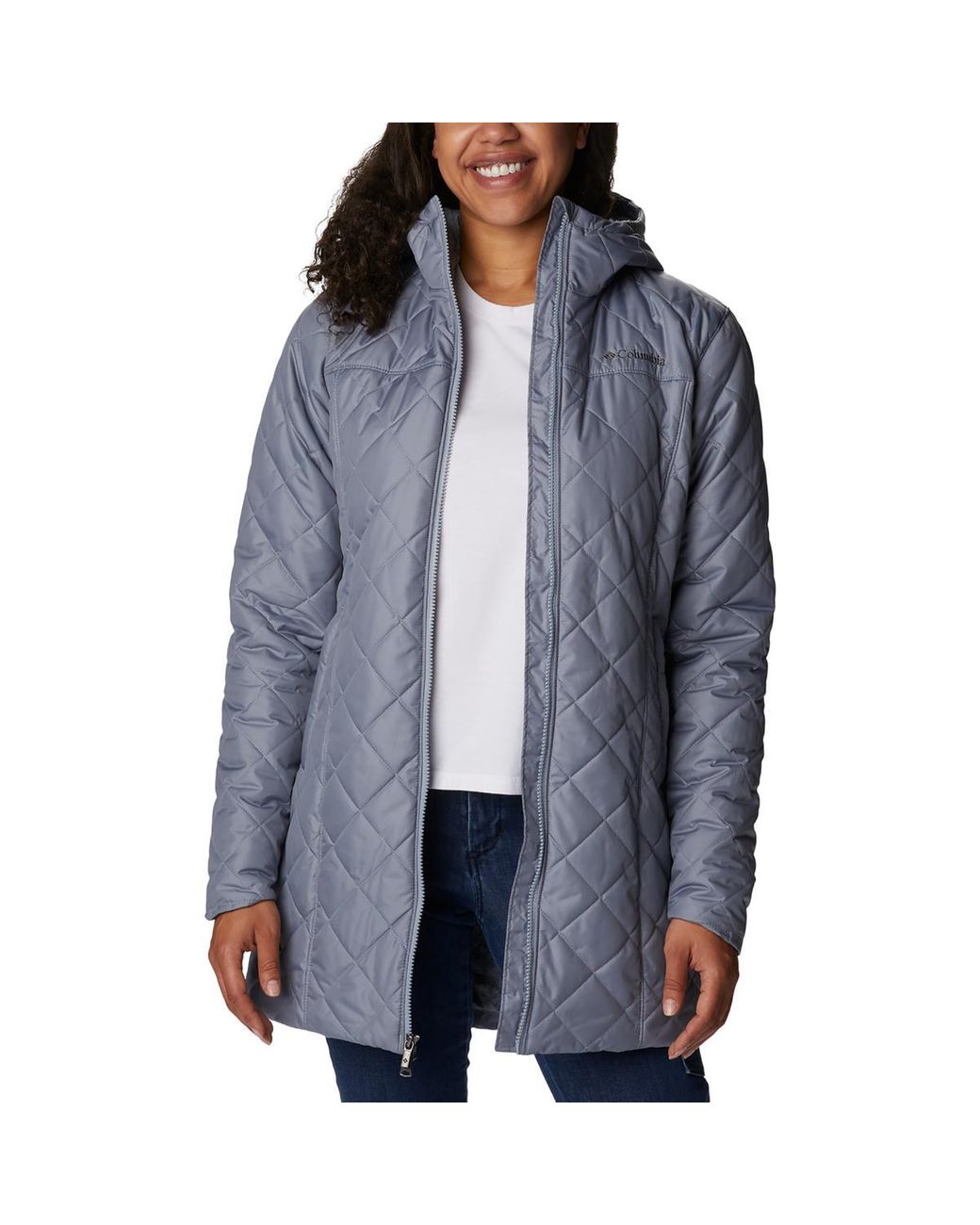 Columbia Insulated Fleece Lined Quilted Coat in Blue | Lyst