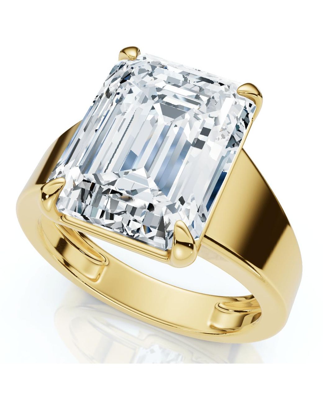 Pompeii3 Certified 6Ct Emerald Cut Stephanie Diamond Engagement Ring ...
