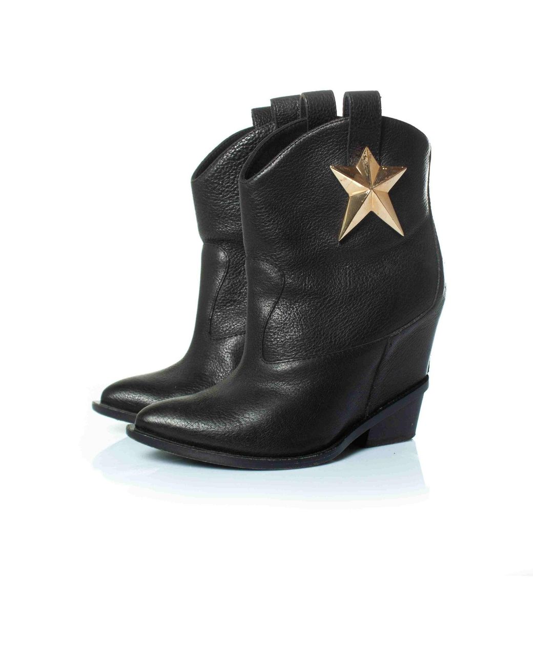 Giuseppe Zanotti Hidden Platform Wedge Star Boots in Black | Lyst