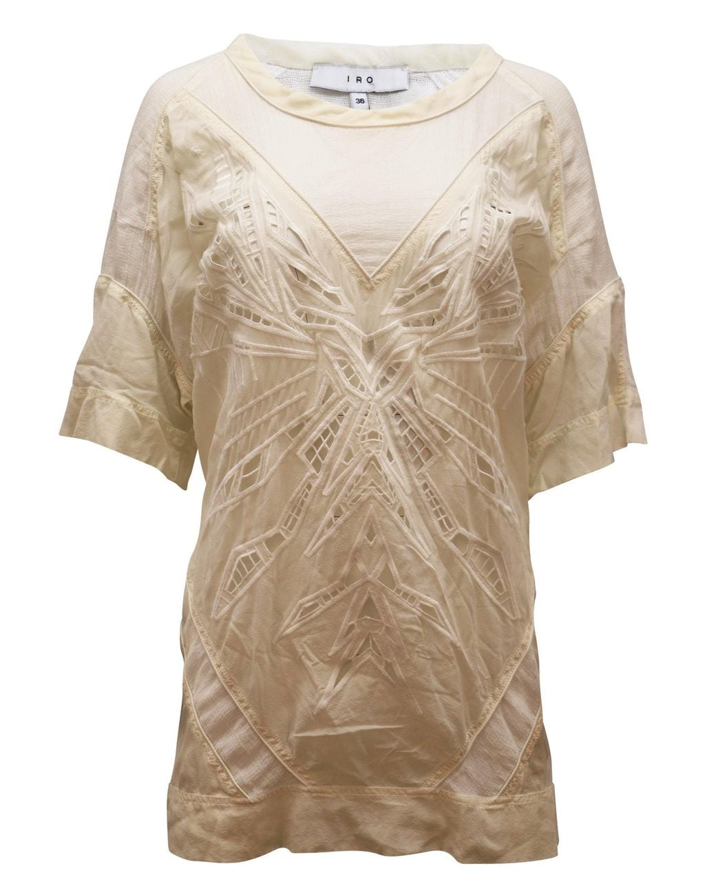 IRO Patterned Laser Cut Dress in Natural | Lyst