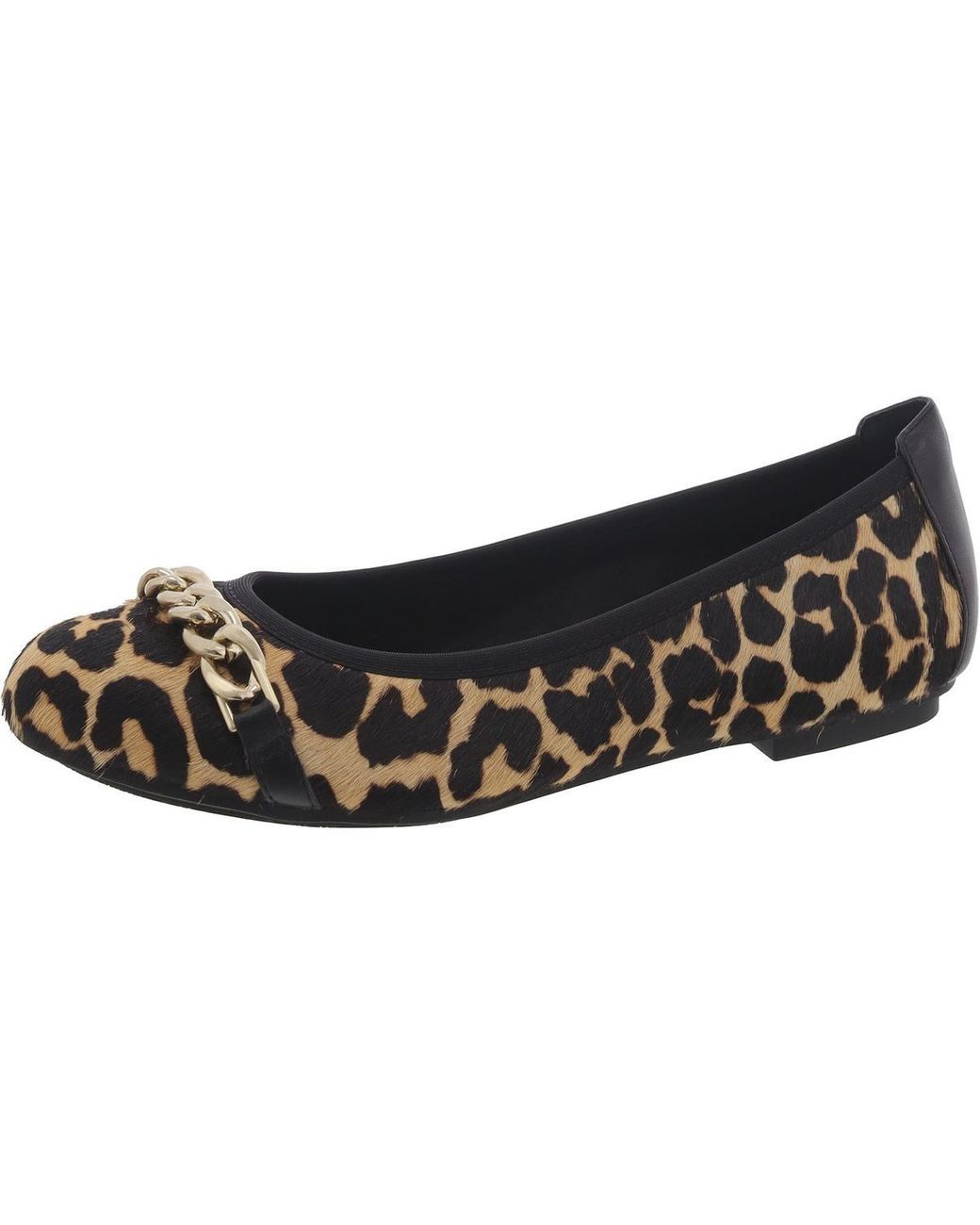 Vionic Pera Calf Hair Leopard Print Ballet Flats in Black | Lyst