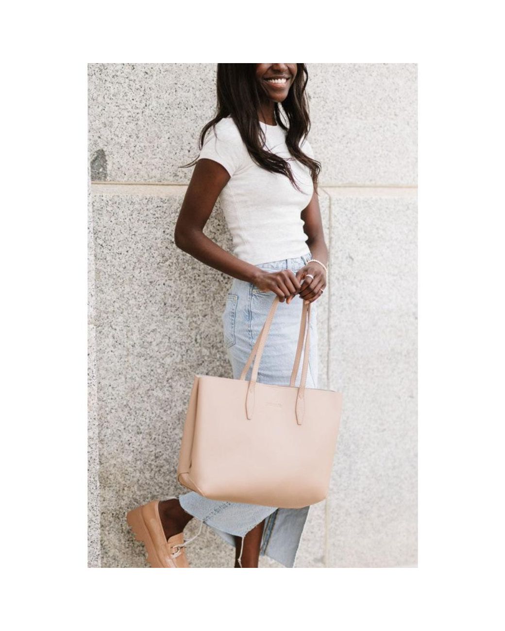 Fashnzfab Charlotte Tote Carry All On Purse Laptop Case in Natural | Lyst