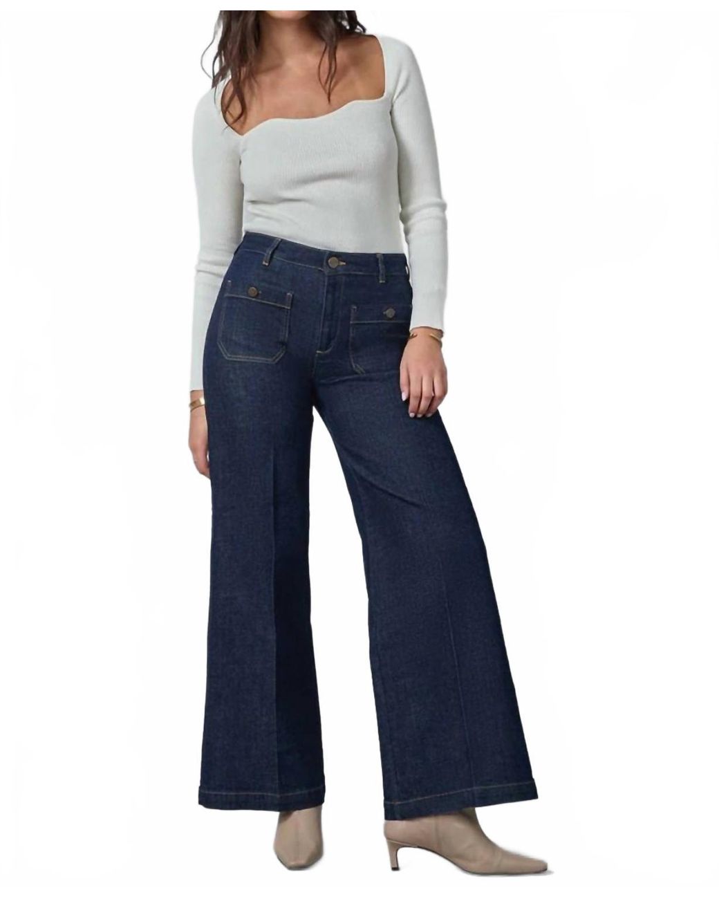 Lola Jeans Ultra High Rise Wide Leg Jeans in Blue | Lyst