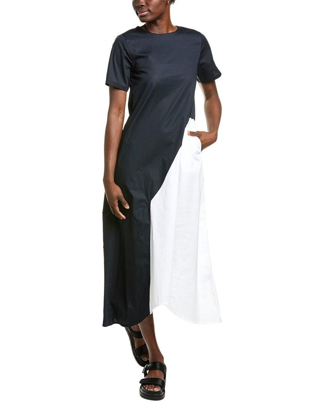 Alpha Studio Girocollo Maxi Dress in Blue | Lyst