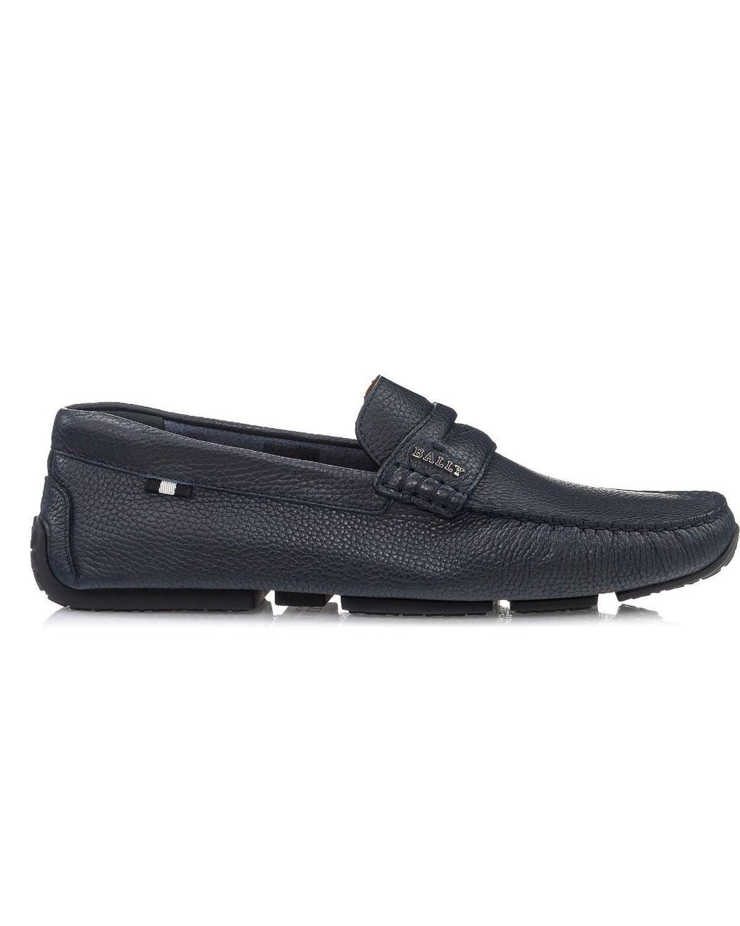 Bally Pavel 6234458 Bovine Grained Leather Loafers in Blue for Men | Lyst