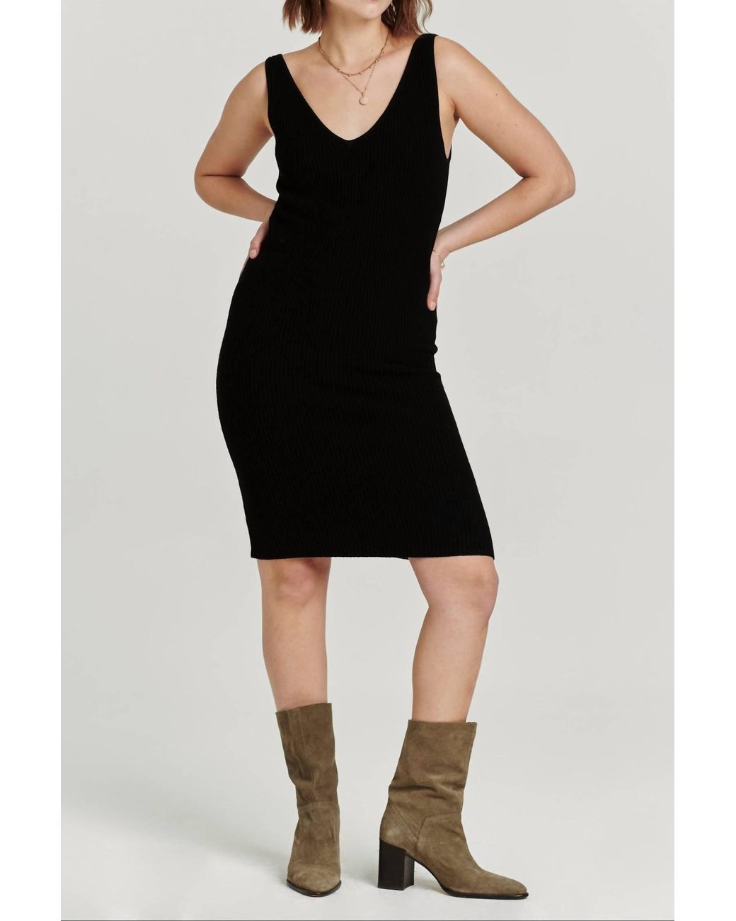 Another Love Nalani Rib Dress in Black | Lyst