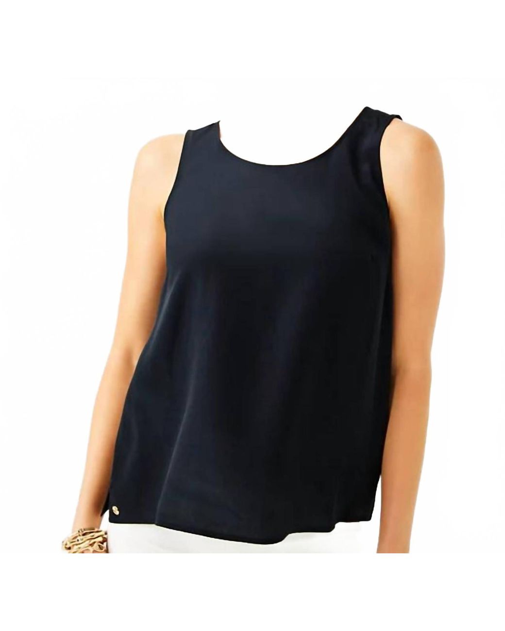 Lilly Pulitzer Dionna Sleeveless Top in Black | Lyst