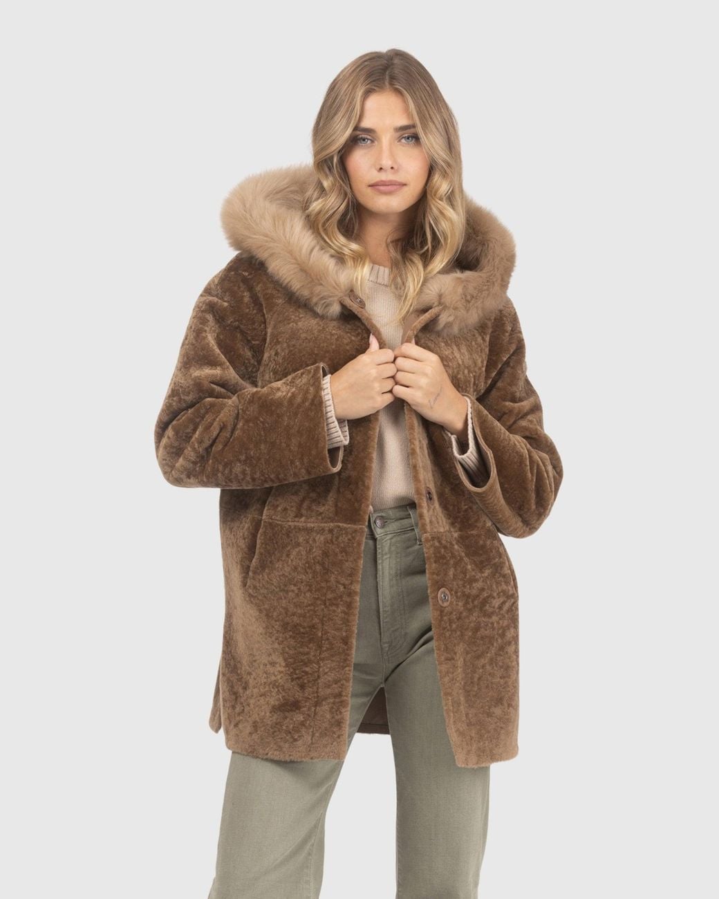 Gorski Reversible Textured Shearling Lamb Parka With Merinillo ...