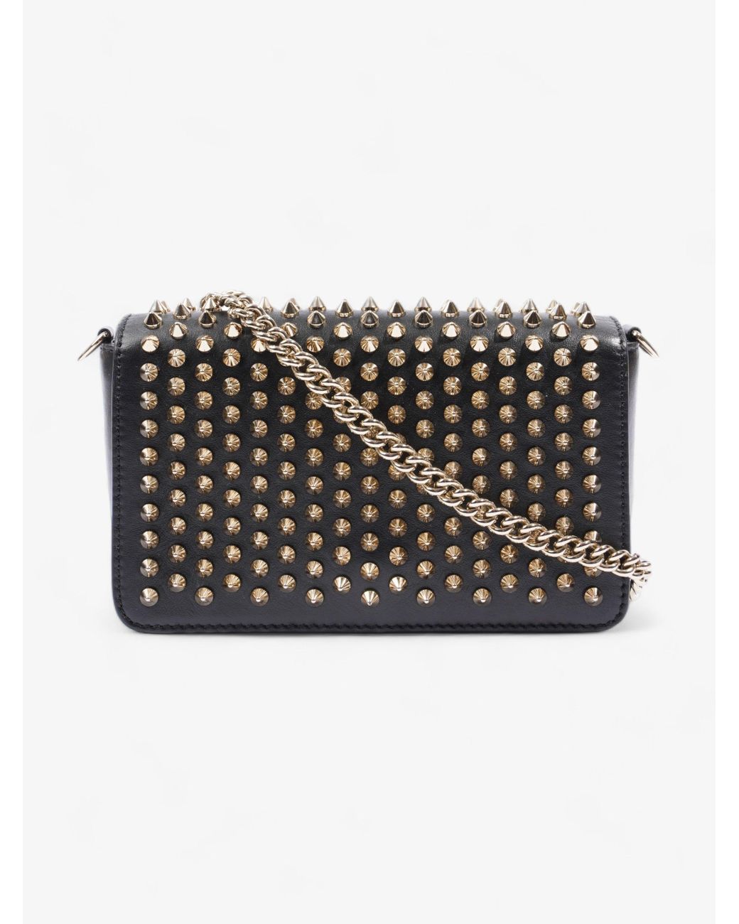 Christian Louboutin Zoom Pouch Spikes Leather Crossbody Bag in Black | Lyst