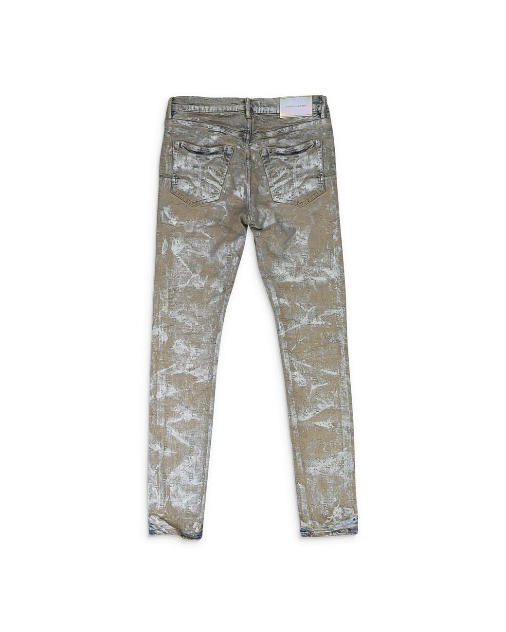 Purple Brand Jacquard Monogram Holographic Earth Skinny Jeans in Gray ...