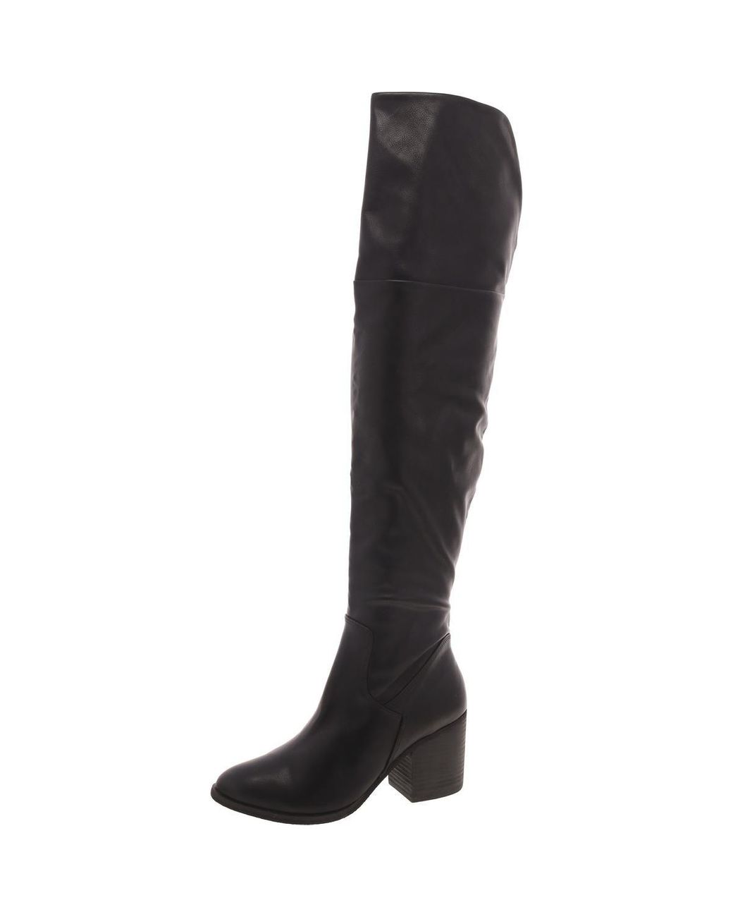 BP. Luke Zipper Heels Over-The-Knee Boots in Black | Lyst