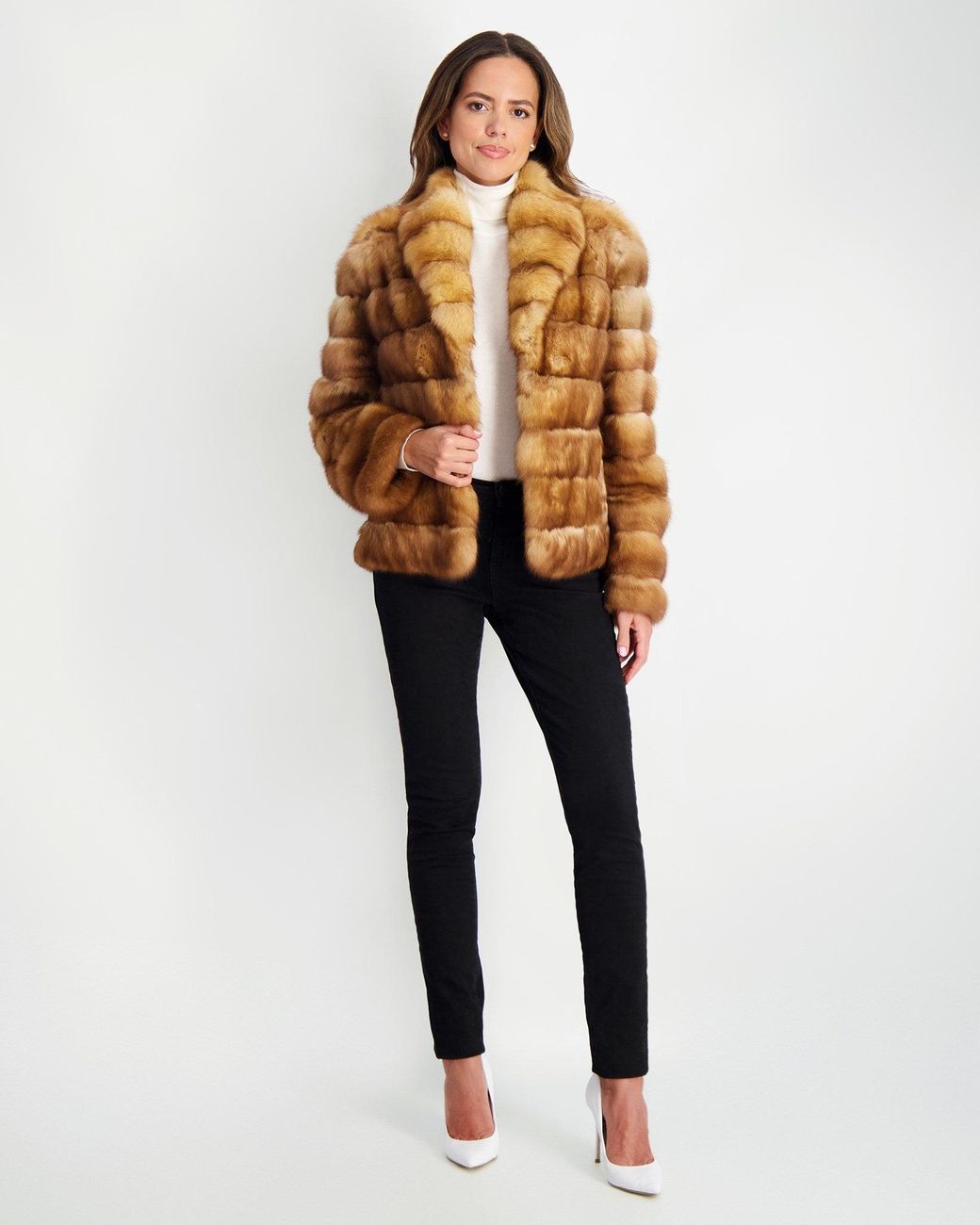 Gorski Horizontal Russian Sable Fur Jacket in Metallic | Lyst