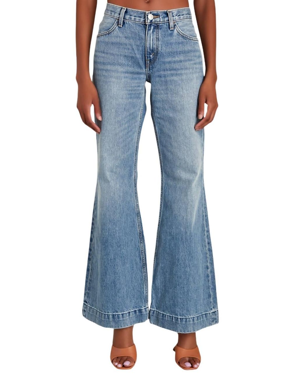 RE/DONE 70S Low Rise Bell Bottom Jean in Blue | Lyst