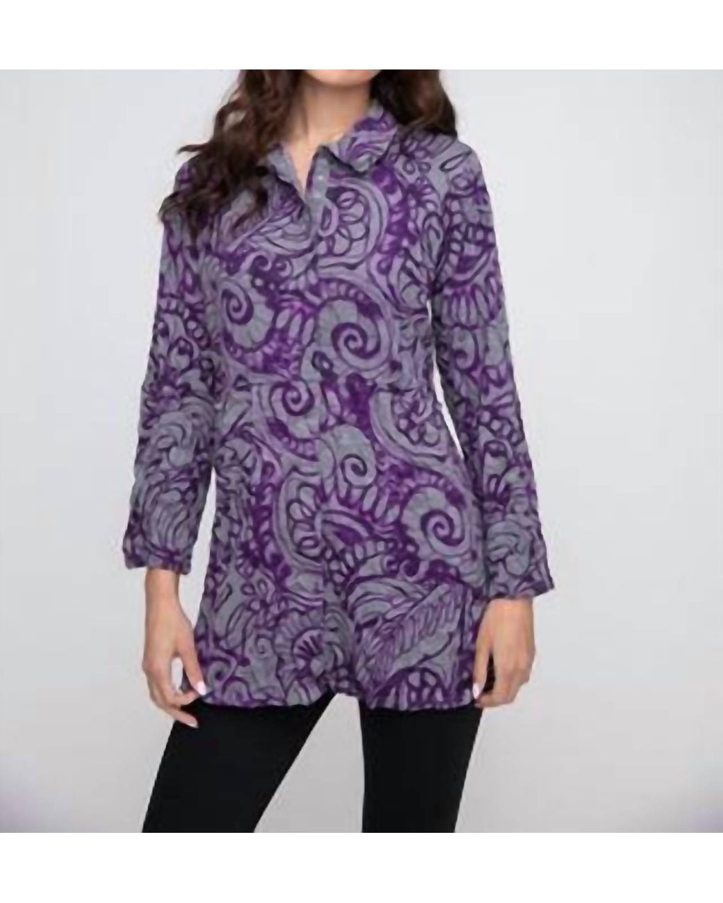 Liv by Habitat Jet Set Snap Front Tunic in Purple | Lyst