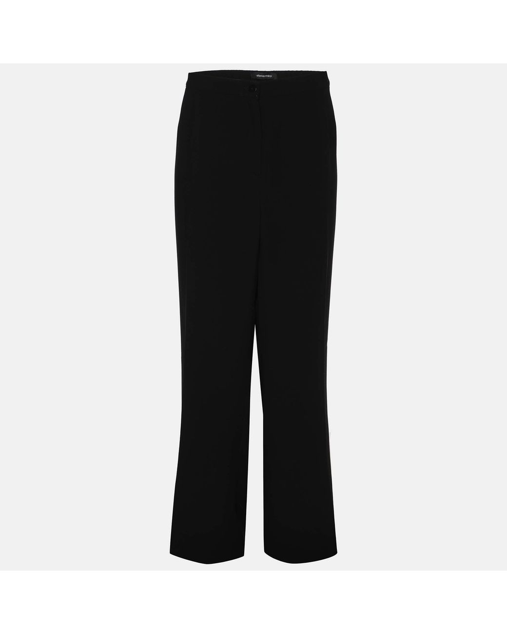 Elena Miro Crepe Wide Leg Trousers in Black | Lyst