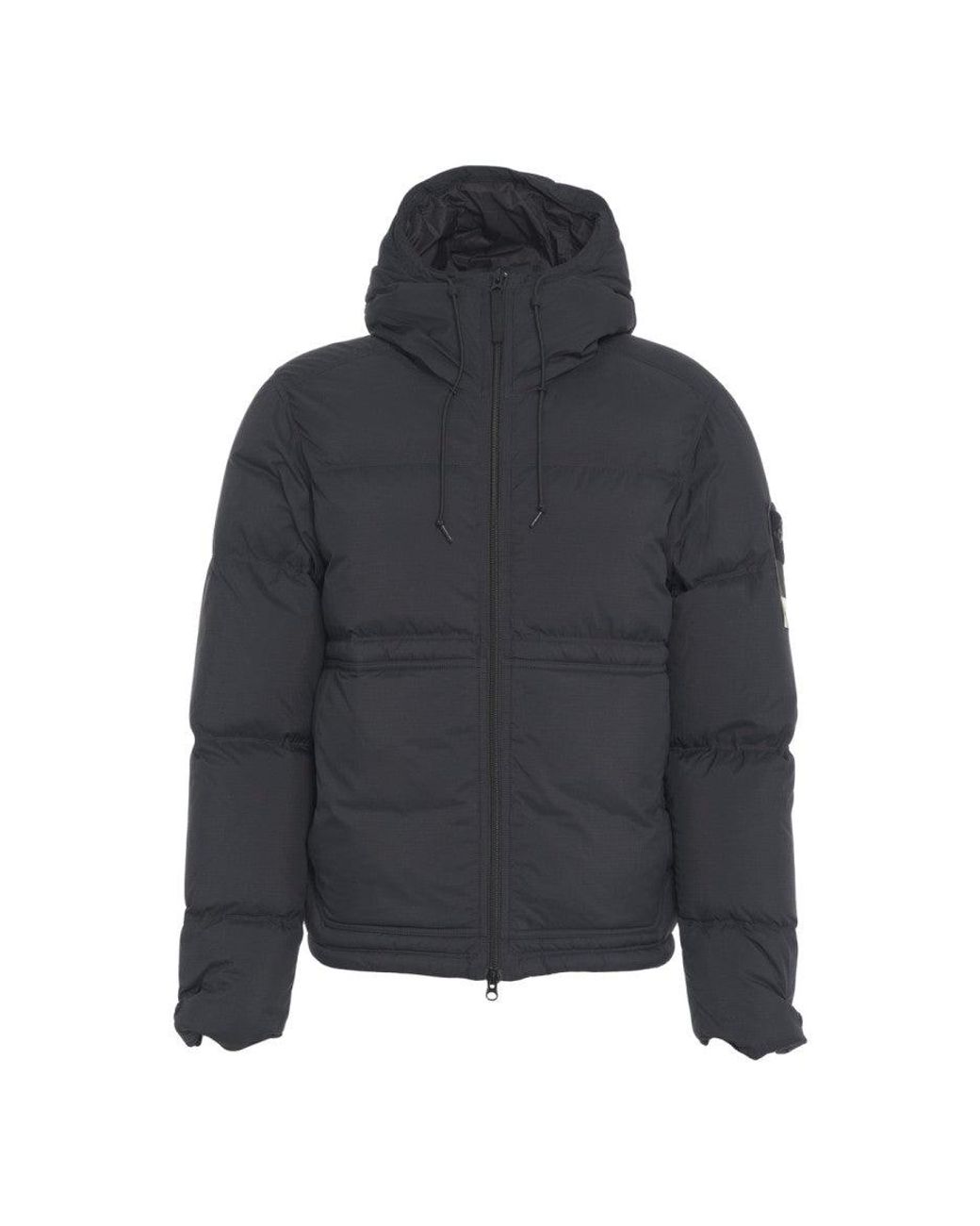 Stone Island Quilted Puffer Jacket With Adjustable Hood in Blue for Men ...