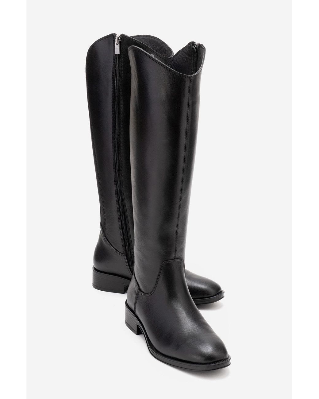 Forever & Always Shoes Ruiz Leather Knee High Boot in Black | Lyst