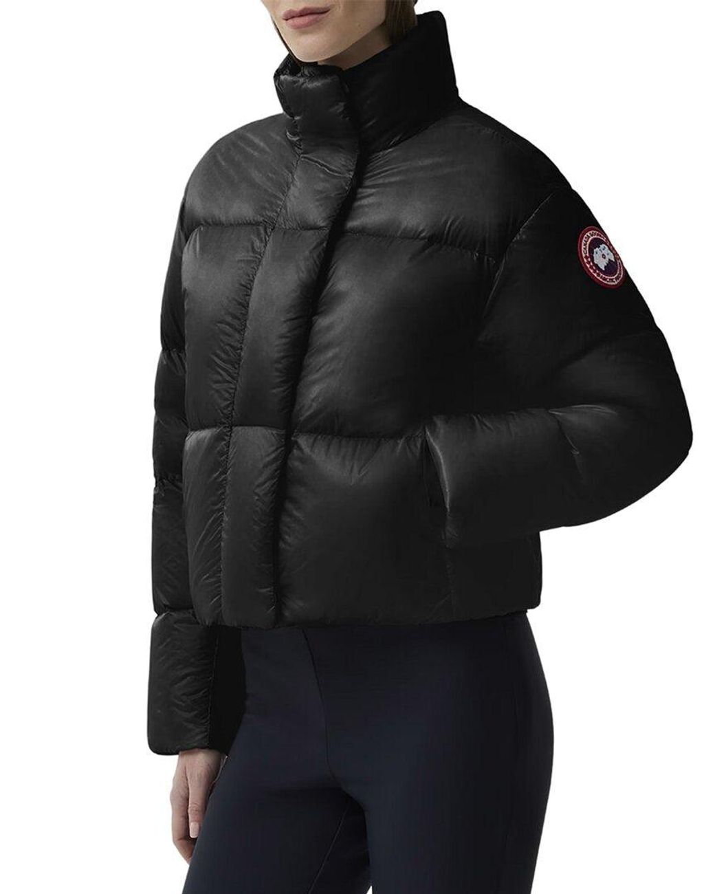 Canada Goose Cypress Cropped Puffer Jacket in Black | Lyst