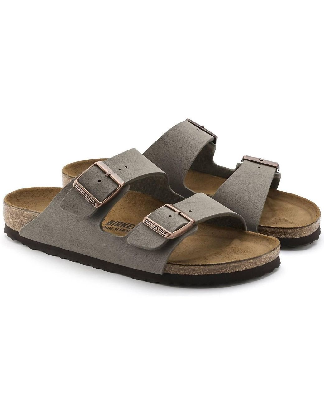 Birkenstock Arizona Birko-Flor Birkibuc Sandal in Brown | Lyst