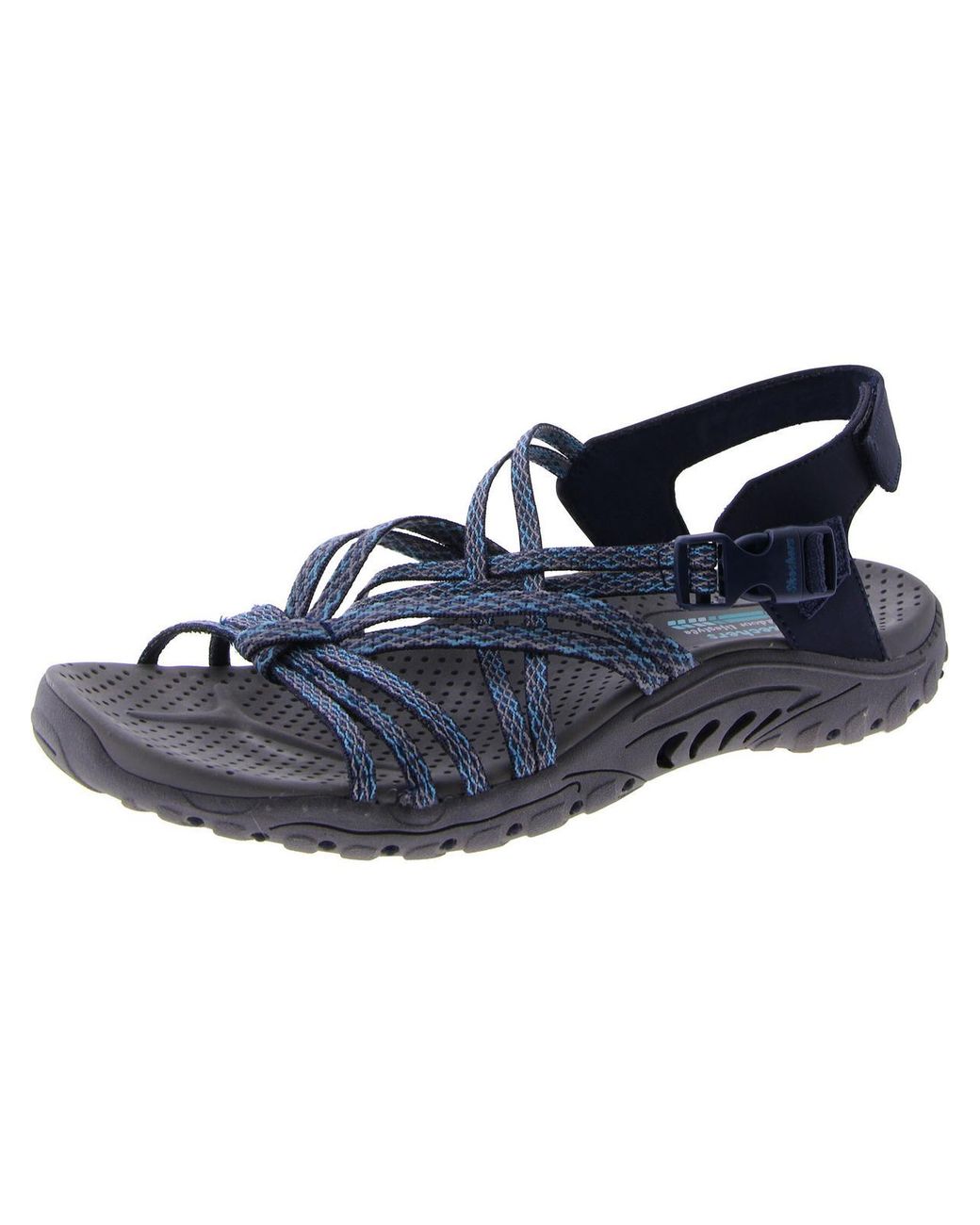Skechers Reggae Criss-Cross Strappy Slingback Sandals in Blue | Lyst