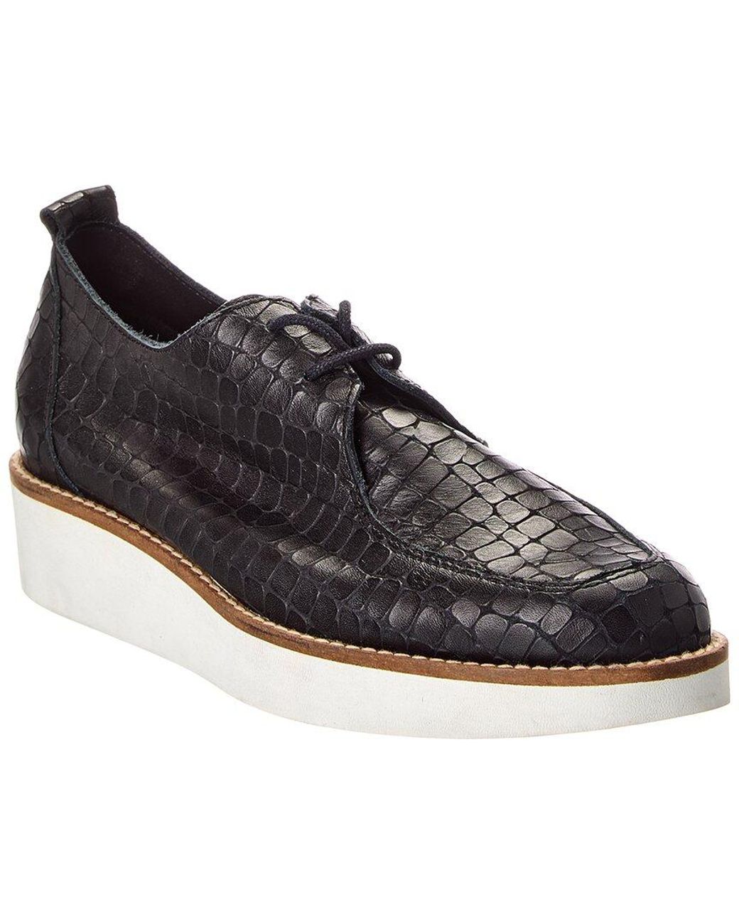 Arche Dalika Croc-Embossed Leather Sneaker in Black | Lyst