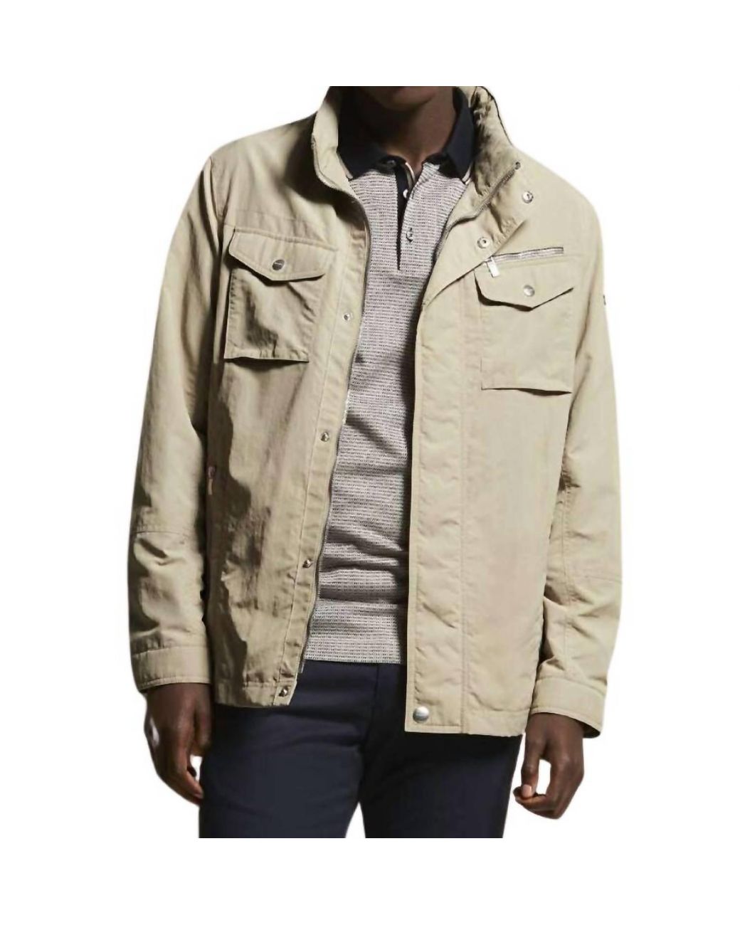 Bugatti Stowable Hood Bomber Jacket in Natural for Men | Lyst