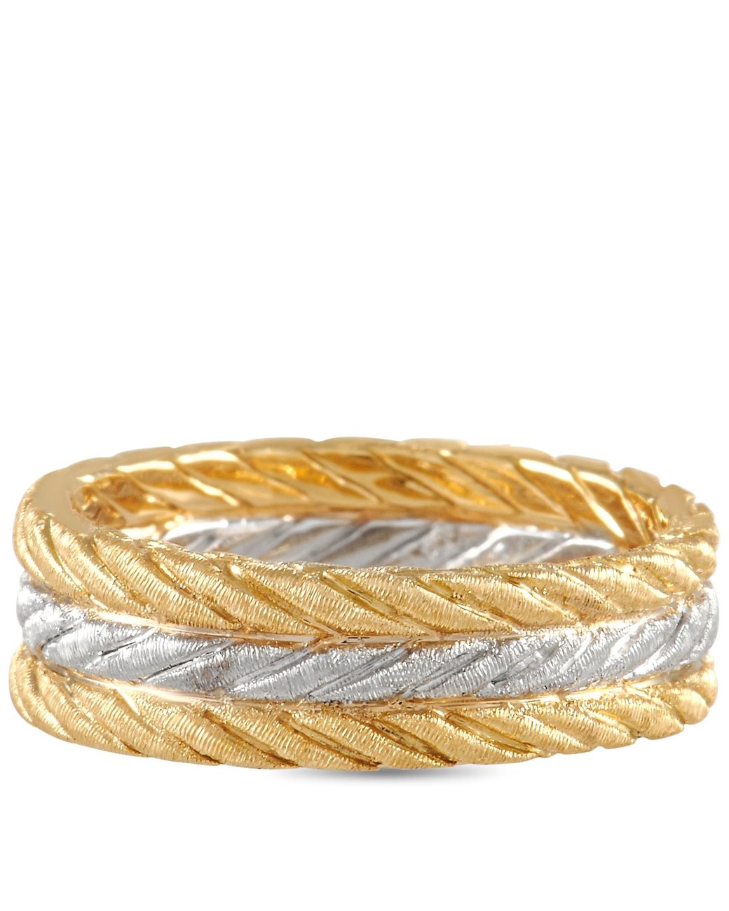 The latest design style Buccellati Yellow and White Gold Eternelle Band ...
