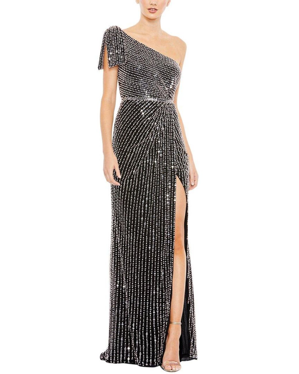 Mac Duggal Column Gown in Gray | Lyst