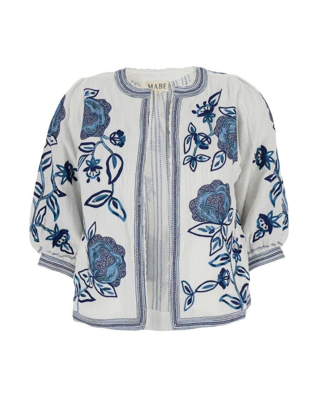 M.A.B.E Eden' Jacket With Puffed Sleeves in Blue | Lyst