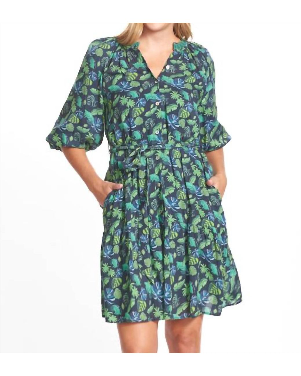 Emily Lovelock Sara Short Dress in Green | Lyst