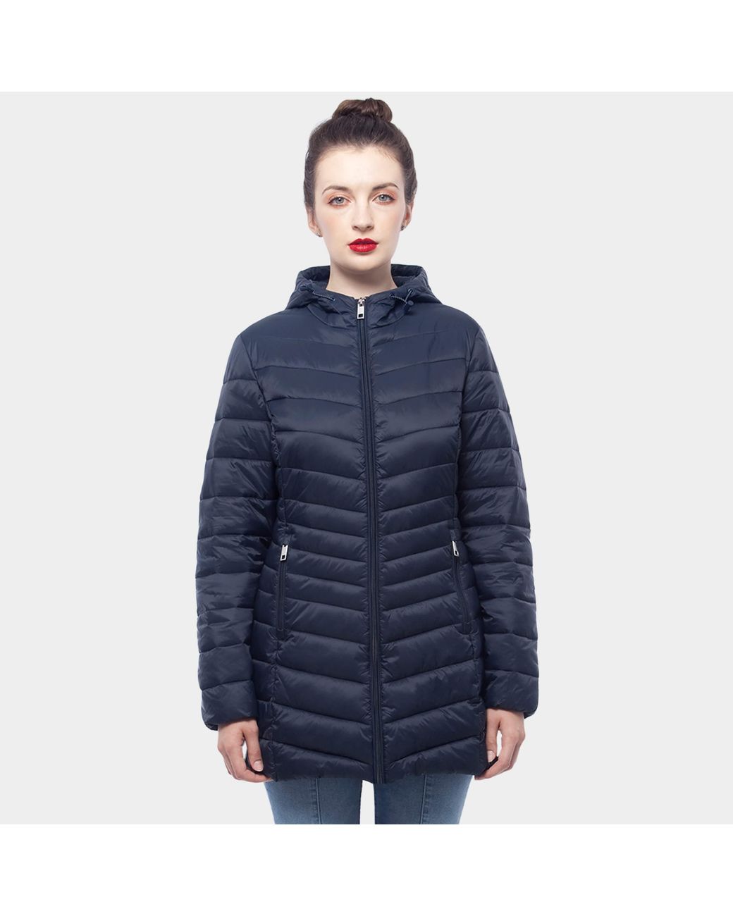 Rokka&Rolla Light Long Coat Packable Puffer Jacket in Blue | Lyst