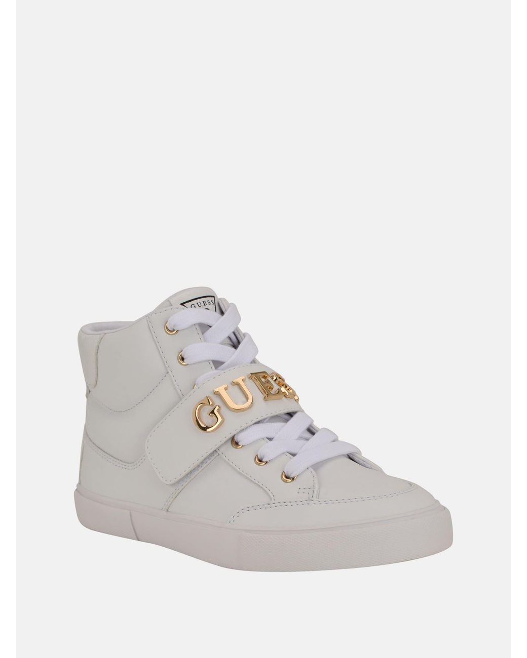 Guess Mizzly Logo High-Top Sneakers in White | Lyst