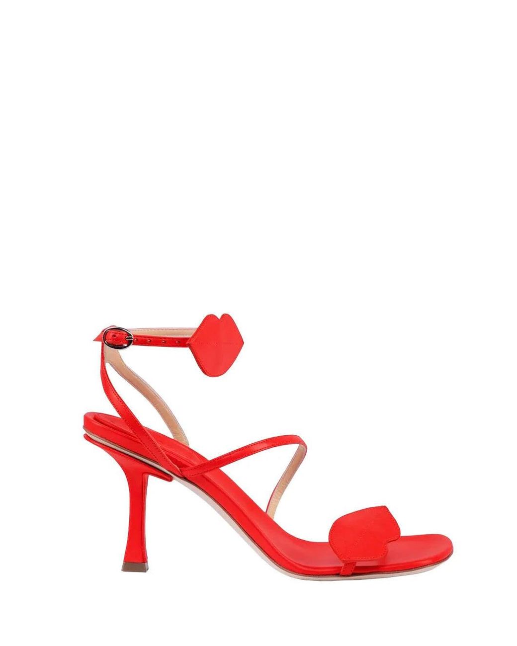 A.W.A.K.E. MODE Beta Kiss Round Toe Sandal With Lip in Red | Lyst