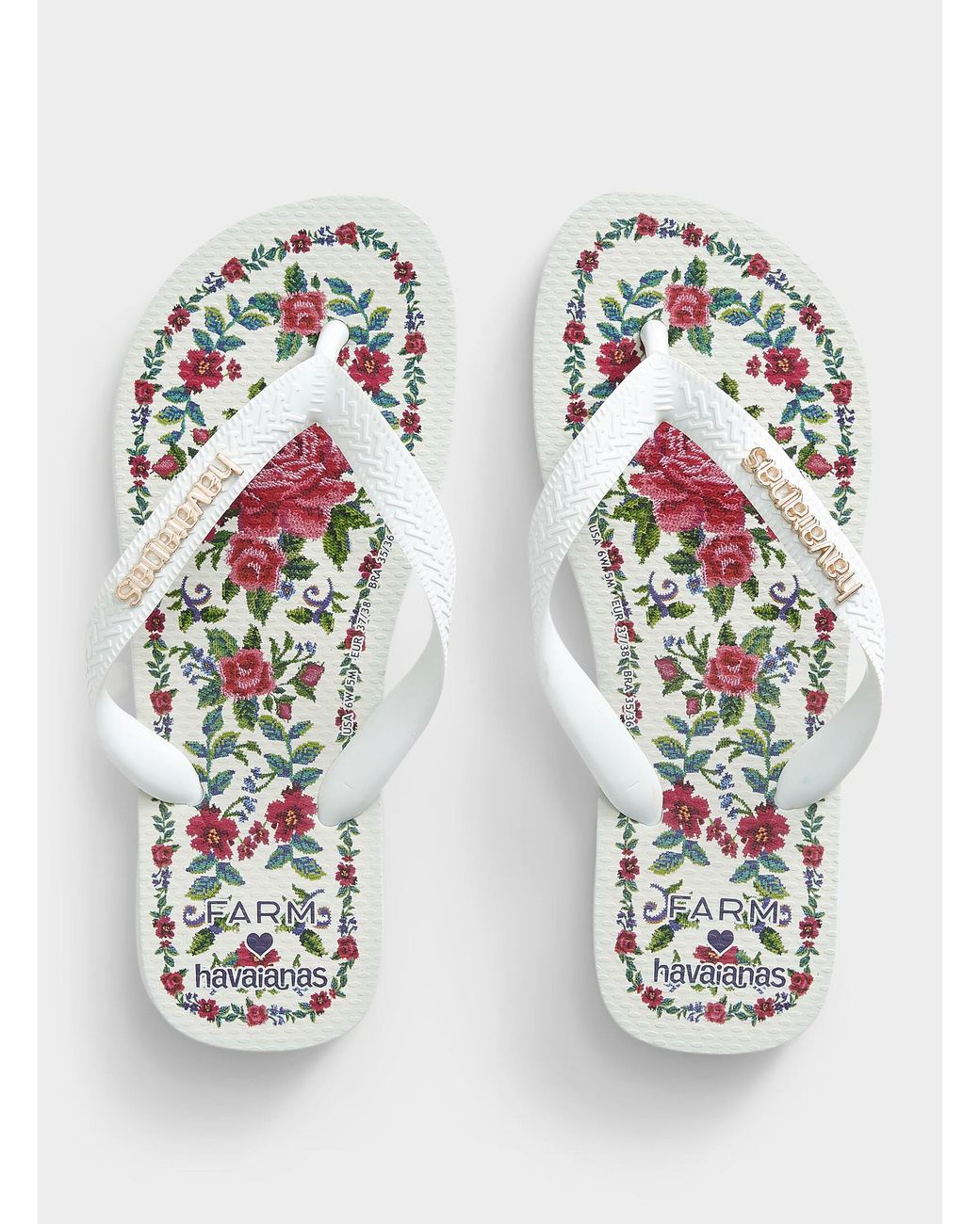 Havaianas X Farm Rio Flip in White | Lyst