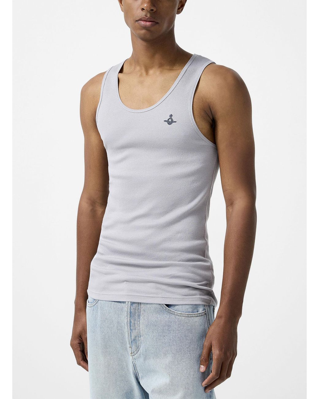 Vivienne Westwood Signature Logo Ribbed Cami in Blue for Men | Lyst