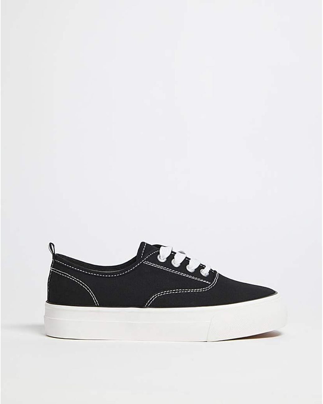 Simply Be Stitch Detail Chunky Plimsole Ex Wide in White | Lyst UK