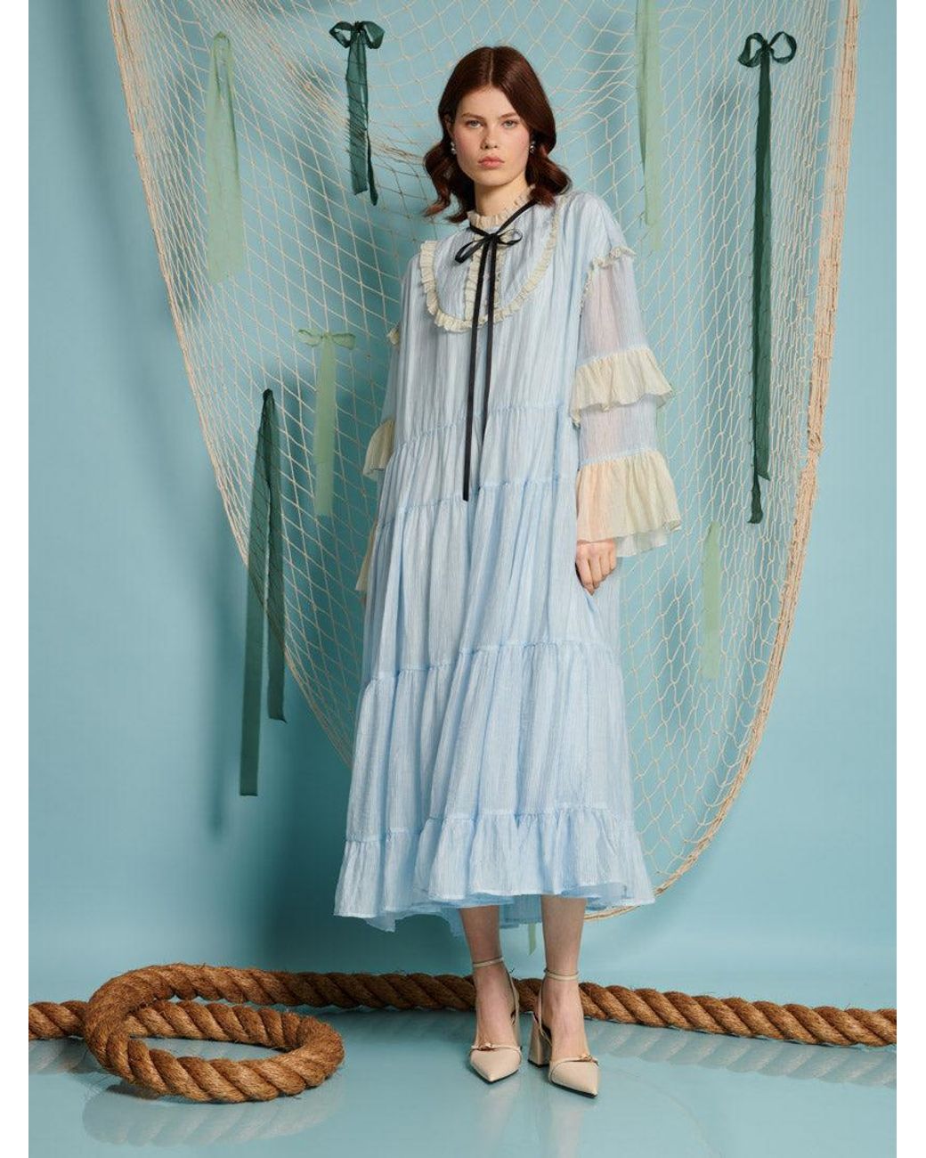 Sister Jane Tahnee Tiered Maxi Dress in Green | Lyst