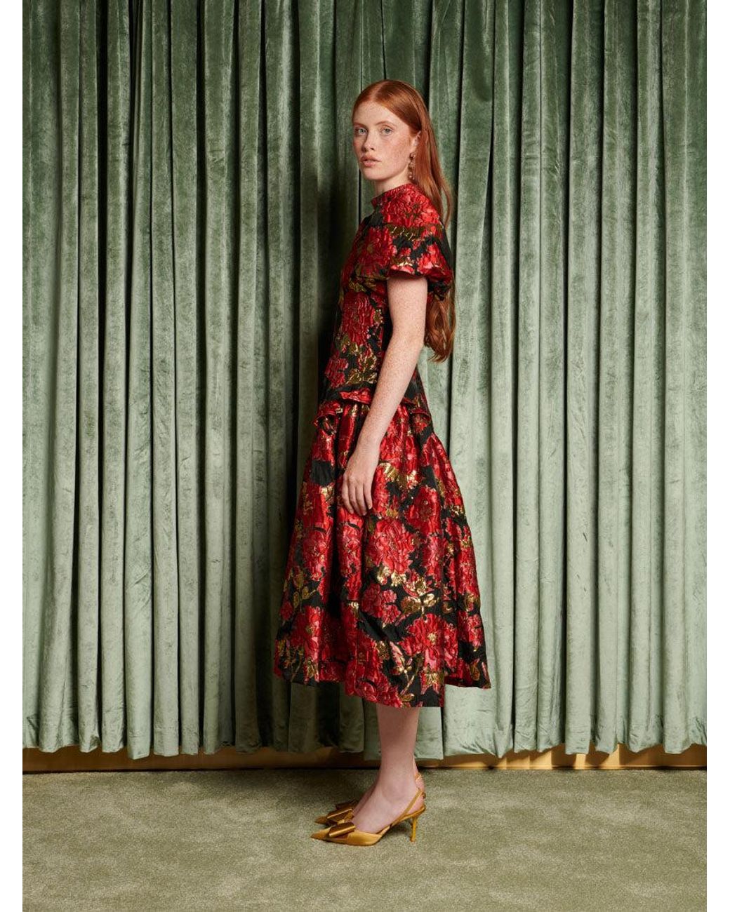 Sister Jane Dream Illusions Jacquard Midi Dress in Green | Lyst UK