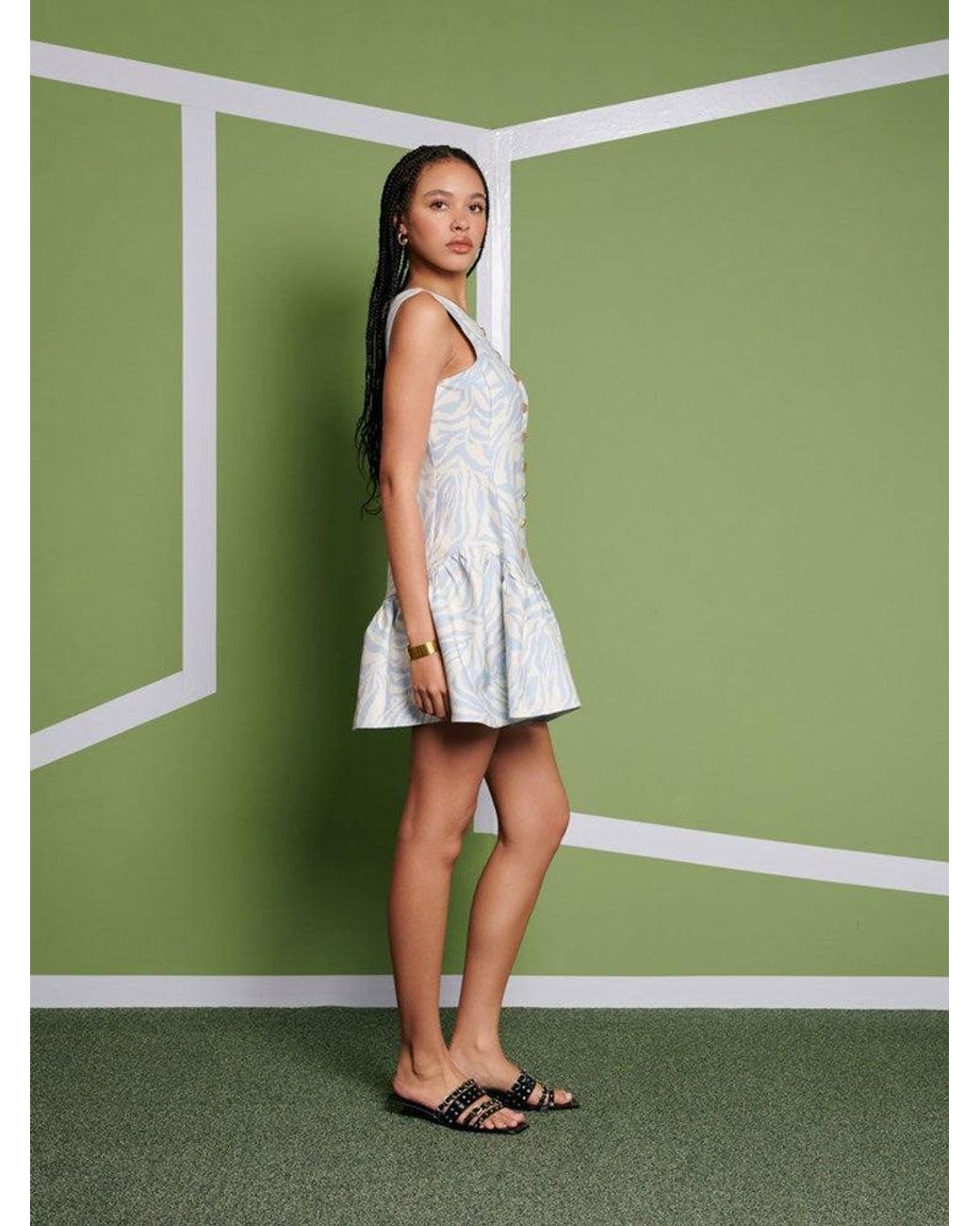 Sister Jane Ghospell Serena Zebra Mini Dress in Green | Lyst