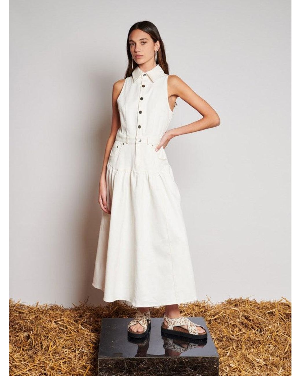 Sister Jane Ghospell Darby Midi Dress in White | Lyst