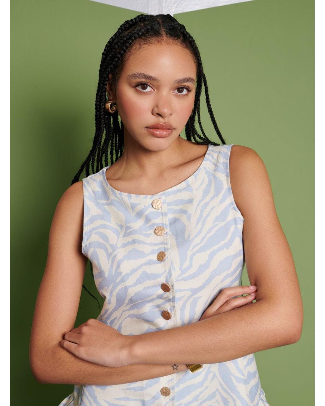 Sister Jane Ghospell Serena Zebra Mini Dress in Green | Lyst