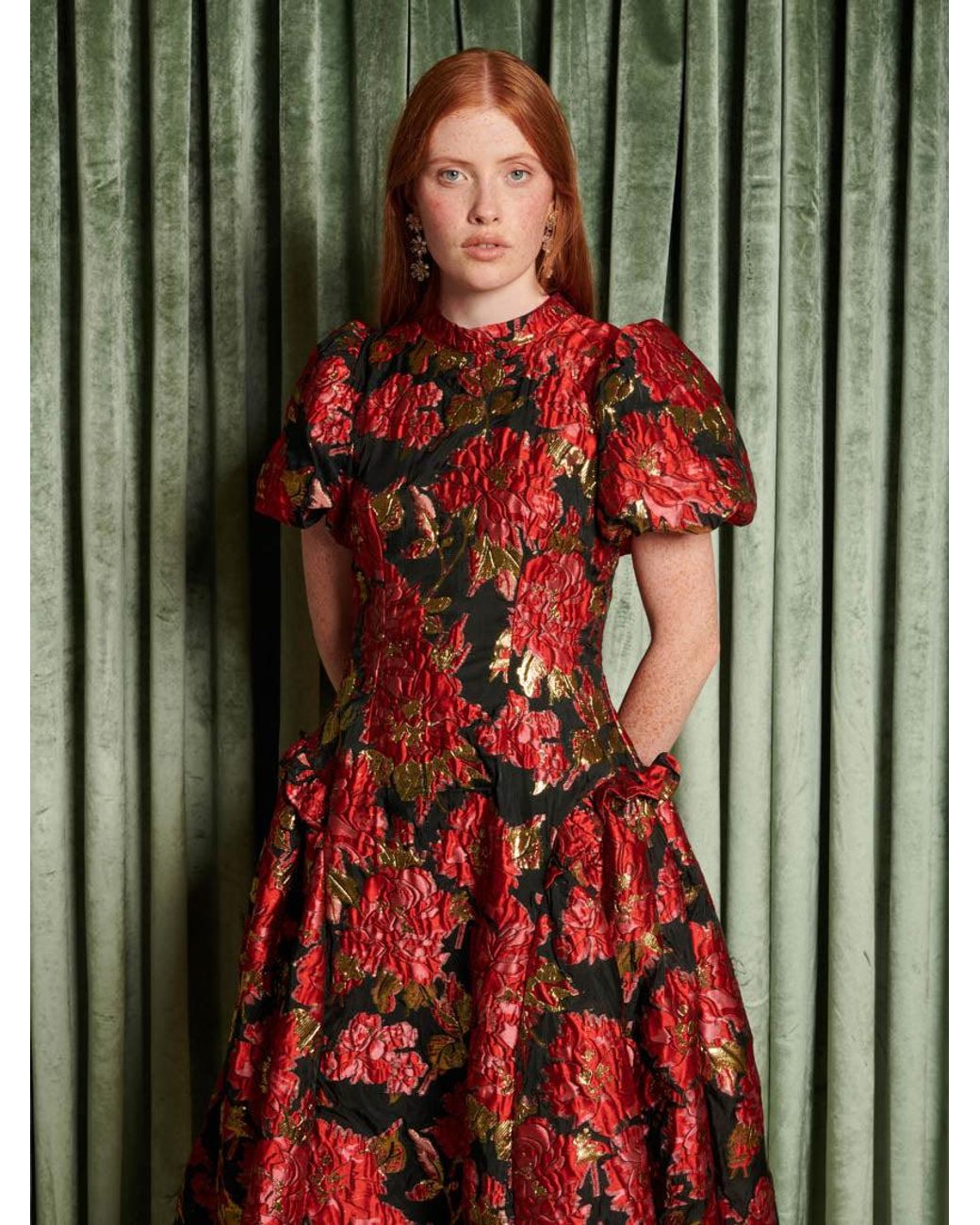 Sister Jane Dream Illusions Jacquard Midi Dress in Green | Lyst UK